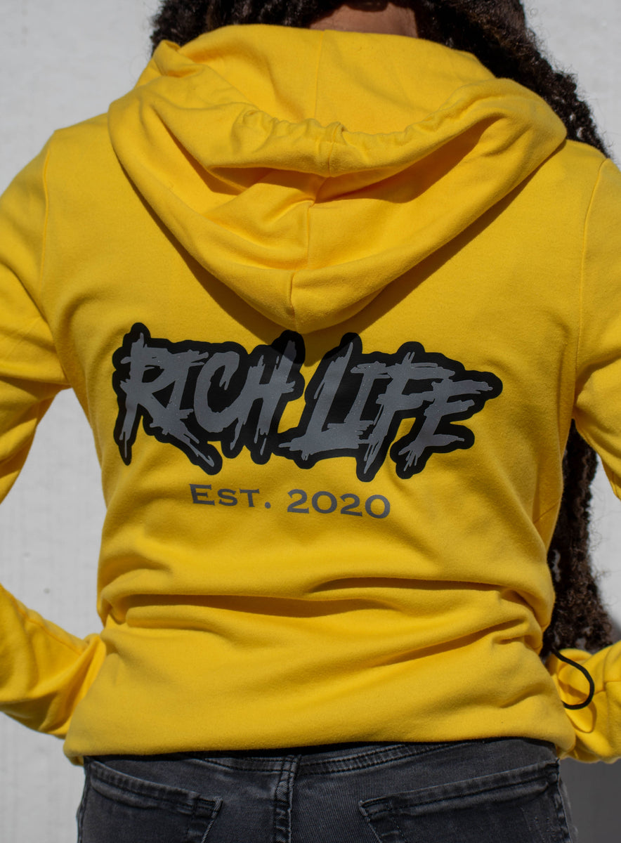Yellow "Rich Life" SZN 2 Zip-up – richlifeclothing