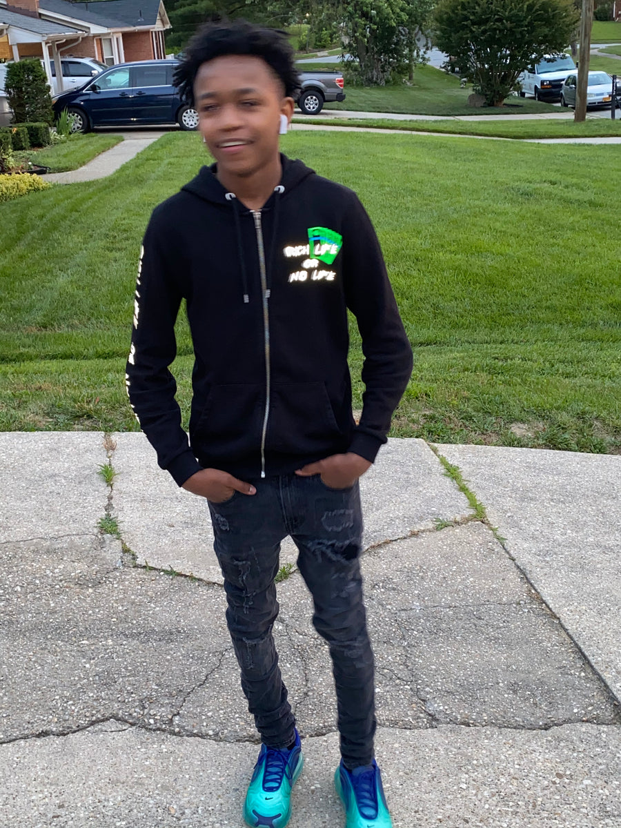Black "Rich Life" Zip-up Hoodie – richlifeclothing